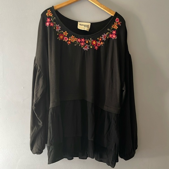 Savanna Jane | Tops | Savanna Jane Top Womens 3x Embroidered Floral ...